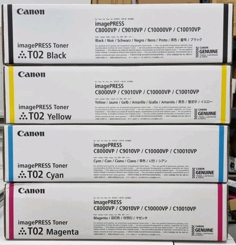 4 Original Canon T02 Toner imagePRESS C8000 C9010VP C10000VP C10010VP ...