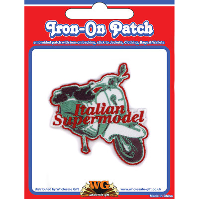Scooter Italian Supermodel Iron-On Patch. Patches Retro MOD Vintage ...