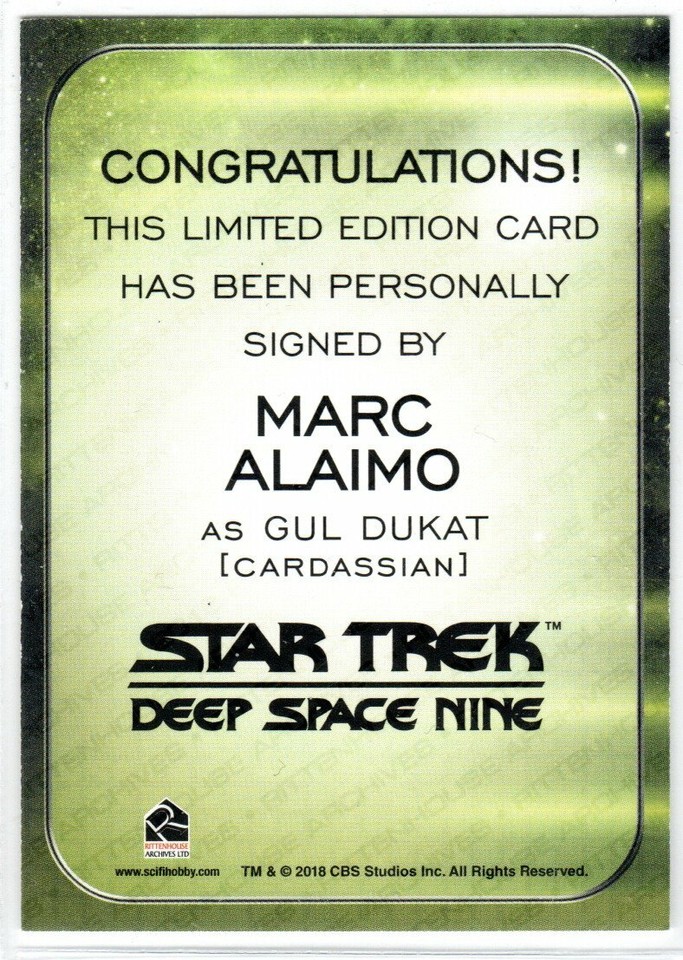 STAR TREK INFLEXIONS ALIENS STYLE MARC ALAIMO AS GUL DUKAT DS9 ...