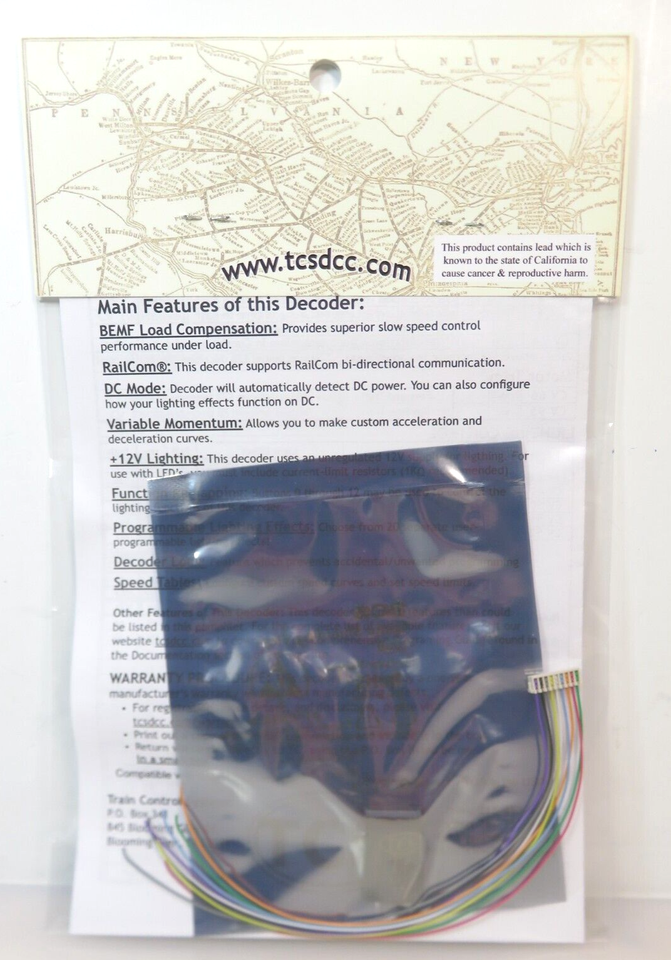 Train Control Systems TCS #1024 T4 HO Scale 4 Function DCC Decoder | eBay