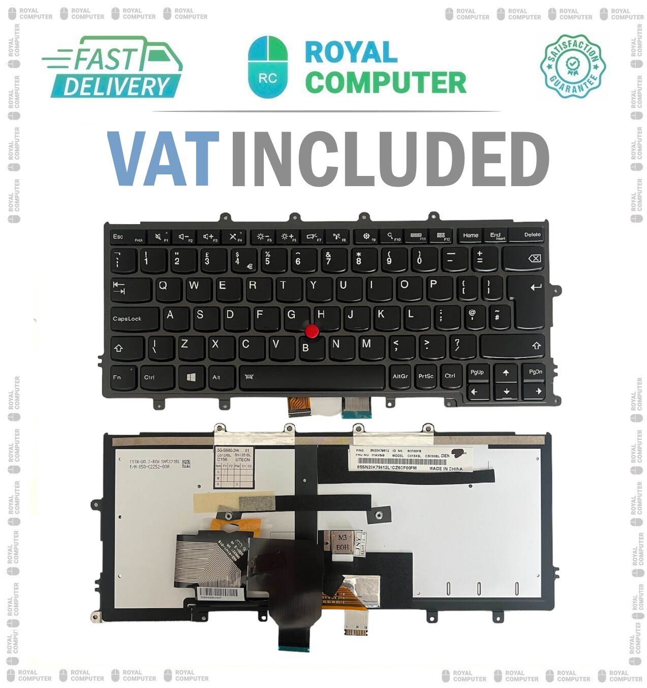 LENOVO THINKPAD X250 Keyboard X240 X260 X230S X270 A275 UK QWERTY WITH ...