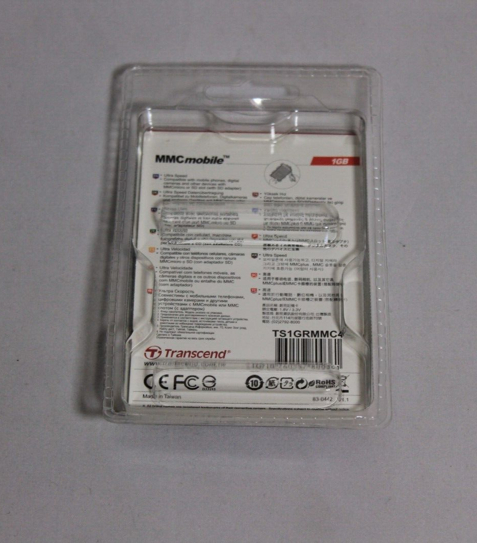 Transcend MultiMedia Card 1GB MMC-Mobile Type Memory Card Camera/Phone ...