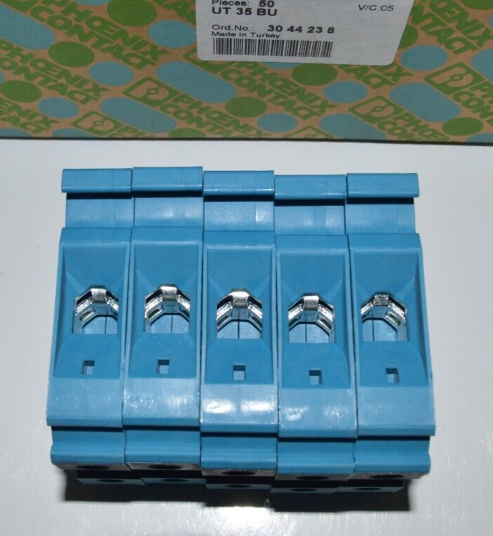 5 (Five) Phoenix Contact UT 35 UT35 BU DIN Rail Terminal Blocks Brand ...