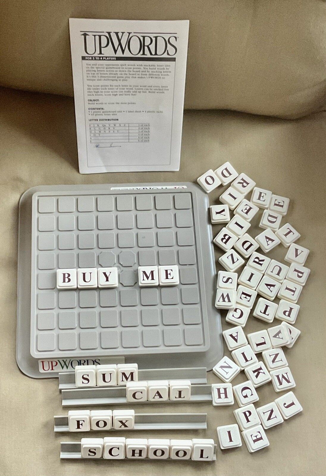 UPWORDS A 3-DIMENSIONAL WORD GAME BY MILTON BRADLEY 1988 PRE-OWNED ...