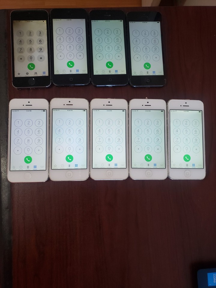 Lot of 9 Apple iPhone 5s/ 5 32GB (2pcs ) and 16GB( 7pcs)For parts or ...
