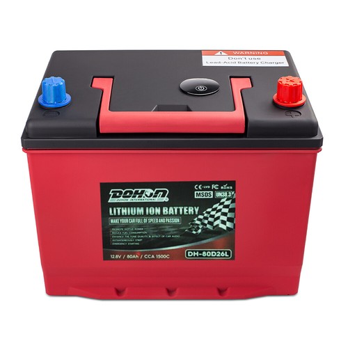 Vehicle Battery 80D26L 12V 80Ah 1500CCA Group 24 Lithium Car Start Stop ...