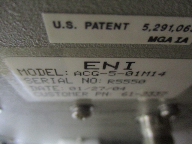 ENI ACG-5-01M14 RF Generator, Power Supply, ACG-5, Novellus P61-2337 ...