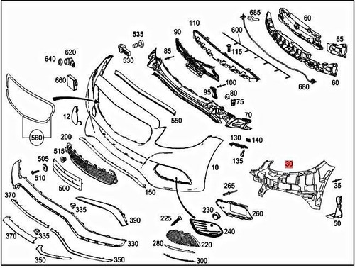 Genuine MERCEDES S205 W205 C-CLASS W205 Basic carrier for bumper ...