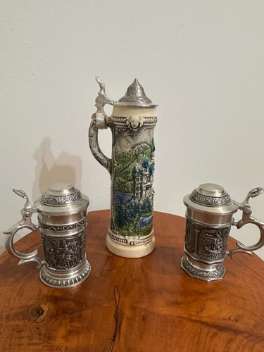 Zinn & Thewalt Vintage Miniature German Pewter Beer Steins, Made in ...