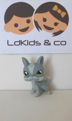 Hasbro LPS PETSHOP / Littlest Pet shop CHIEN Dog BOSTON TERRIER GRIS ...