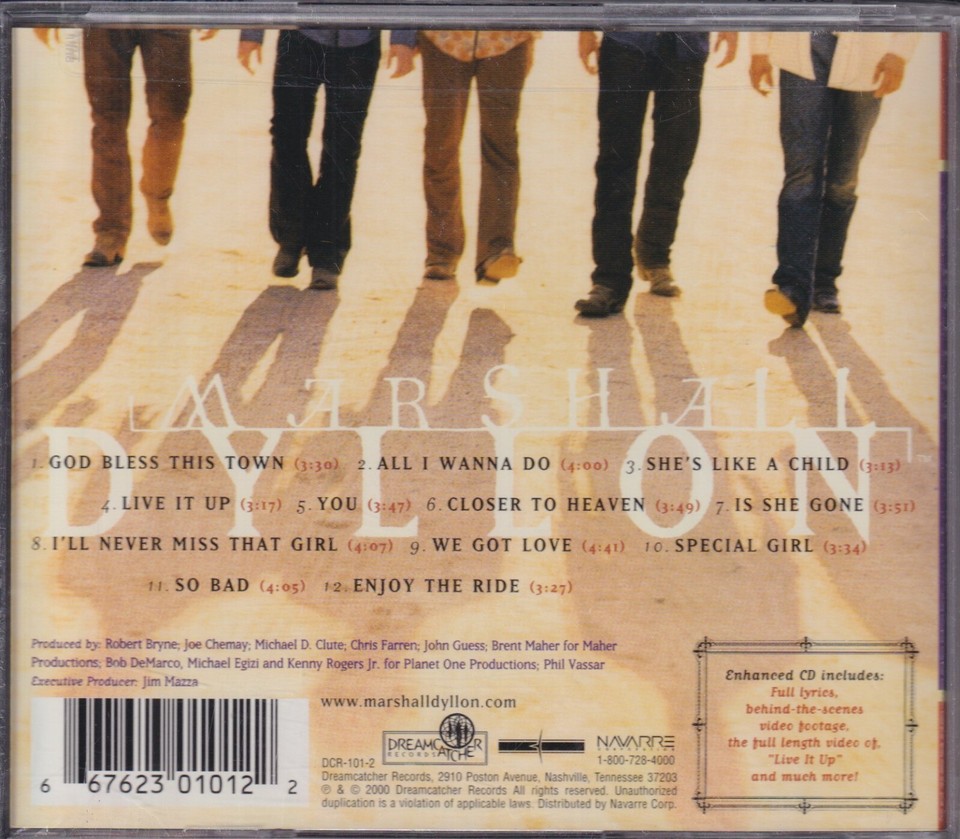 Enjoy the Ride by Marshall Dyllon (Country Music CD, 2000, (UK ...