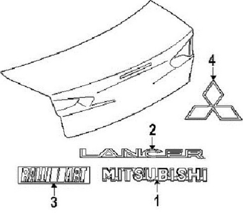 Emblem Badge Nameplate "MITSUBISHI" 2008 - 2017 NEW OEM 7415A479 | eBay