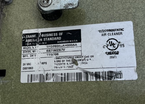 Trane CleanEffects Ingersoll Rand Filter Door Asy For TFD260ALAH000AA ...