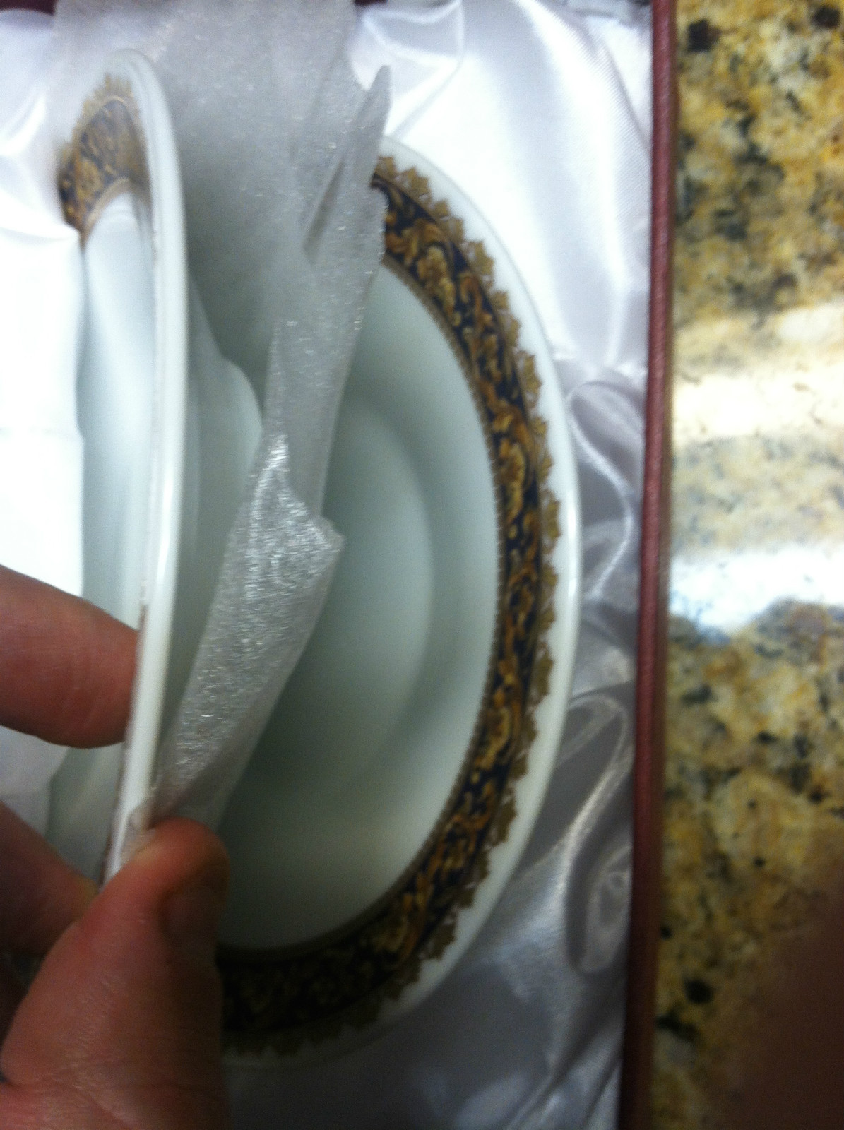 Adeline Handcrafted Fine Porcelain set 2 plates 2 teacups spoons 100% ...