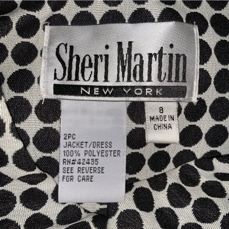 Black Polka Dot Blazer Suit Jacket Women’s Size 8 Classic Button ...