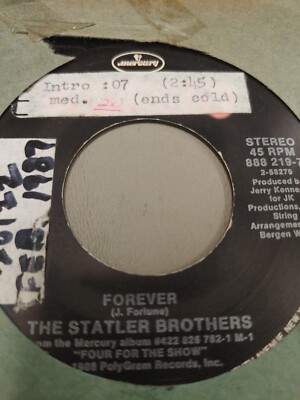 THE STATLER BROTHERS FOREVER 7" VINYL 45RPM RARE OOP VERY GOOD | eBay