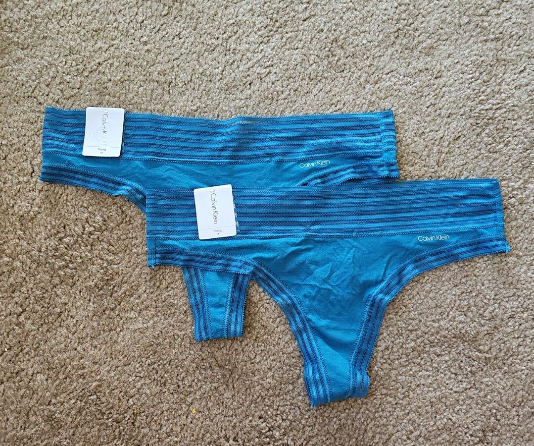 Calvin Klein Ultra-Soft Modal Thong Size Medium 2 Pair Bundle Teal NEW ...