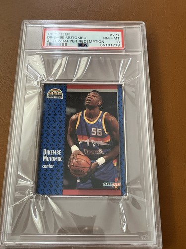 PSA 8 DIKEMBE MUTOMBO 1991-92 Fleer 3D Acrylic Wrapper Redemption RC NM ...
