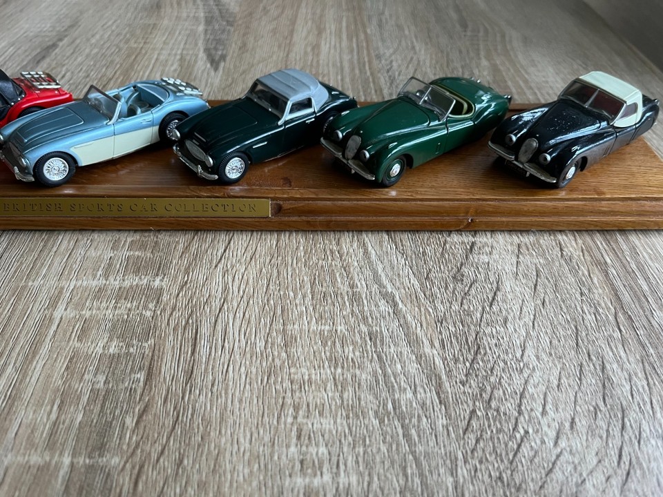 Corgi Classic British Sports Car Collection 8 Cars on Wooden Display ...