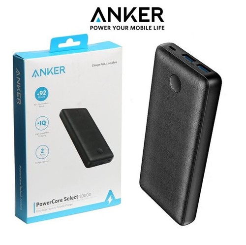 Anker PowerCore Select 20000 mAh Power Bank Dual USB 20k Fast Portable ...