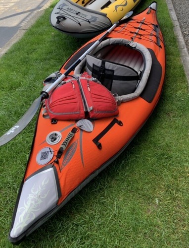 Advanced Elements AE1012 Inflatable Kayak w/ Paddle, Hand Pump and Life ...