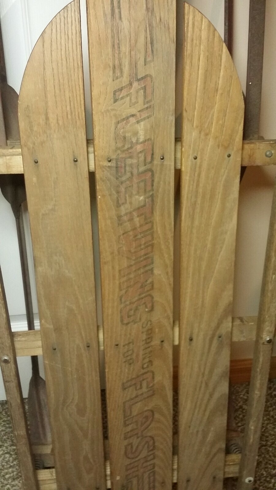 Vintage FLEETWING FLASH☆Spring Top☆ Wood/Metal Sled by Auto Wheel ...