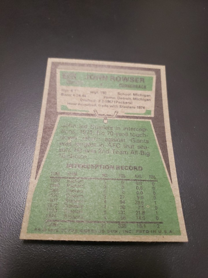 1975 TOPPS #498 JOHN ROWSER DENVER BRONCOS | eBay