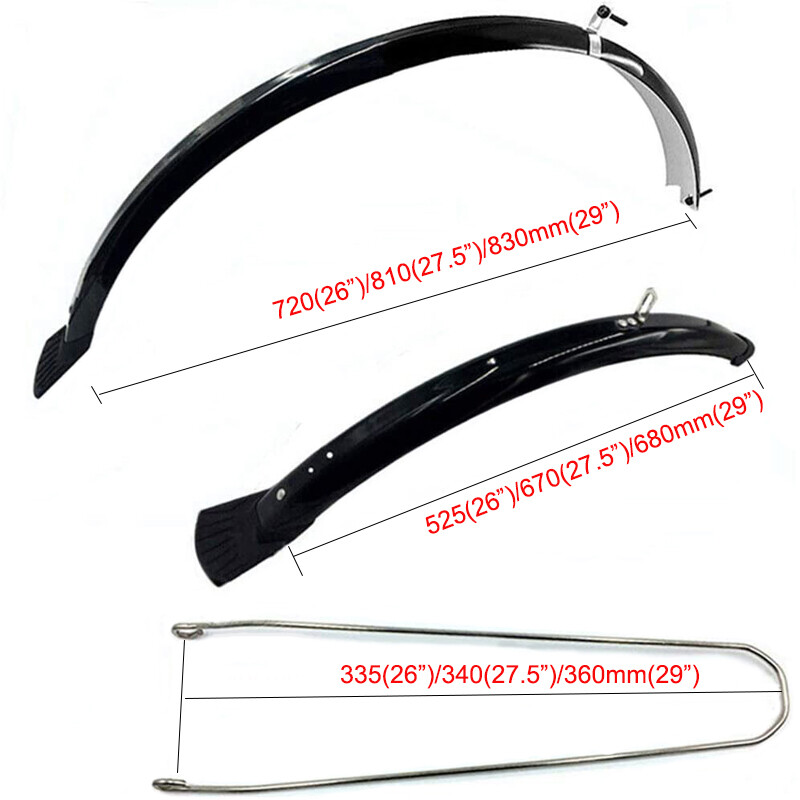 MTB Folding Bike Mudguards Front&Rear 20/26/27.5/29 in Fender Bracket ...