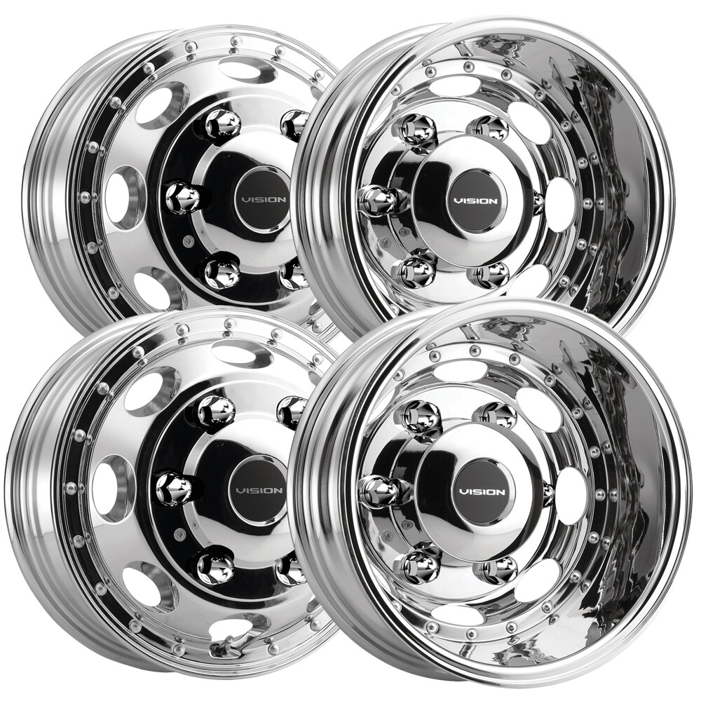 (Set of 4) 16" Inch Vision 181Z Hauler Dually 6x205 Polished Wheels ...