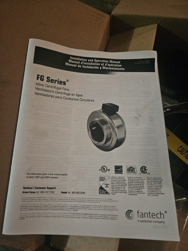 Fantech Fg 6 Inline Fan,6 In. Dia. | eBay