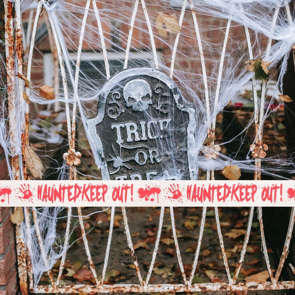 2Pcs Halloween Caution Tapes Warning Lines Barricade Tape Party ...