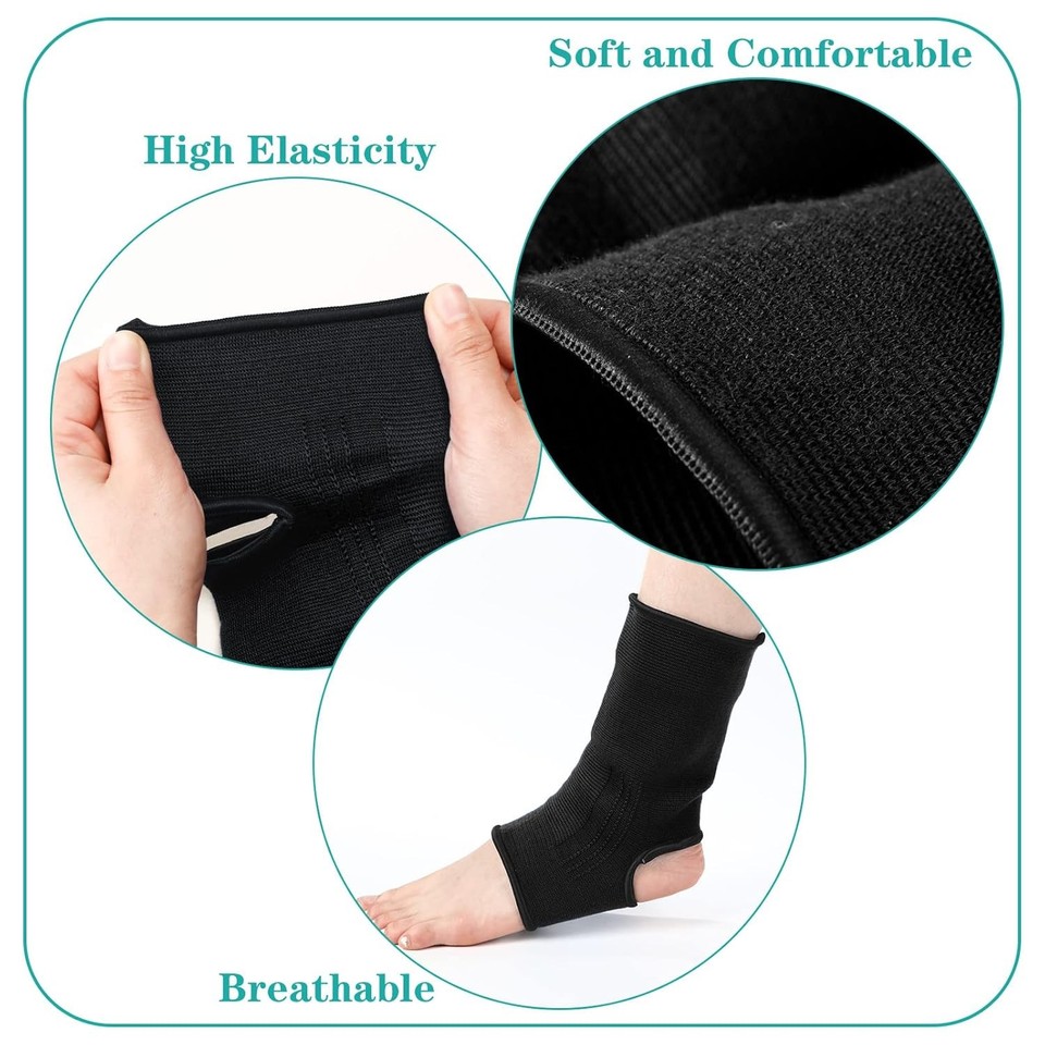 Geyoga 2 Pairs Compression Ankle Sleeve Muay Thai Foot Brace Large ...