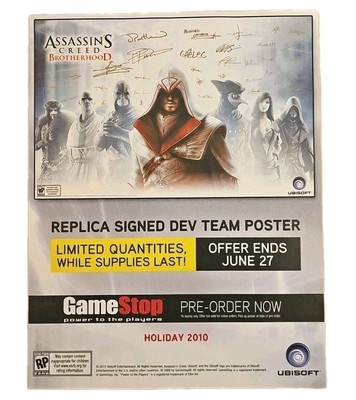 2010 Gamestop Assassin's Creed Brotherhood Original Promo Ad - 8.5" X ...