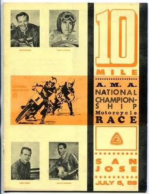 10 Mile AMA National Championship Motorcycle Race Program July 6 1969 ...