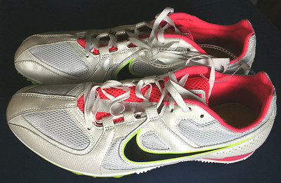 NIKE Track & Field~RIVAL MD~White & Pink~Running Shoes~ Womens 11.5~NEW ...