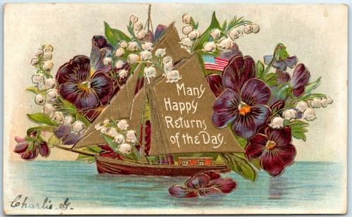 Postcard - Many Happy Returns of the Day with Art Print - Birthday ...