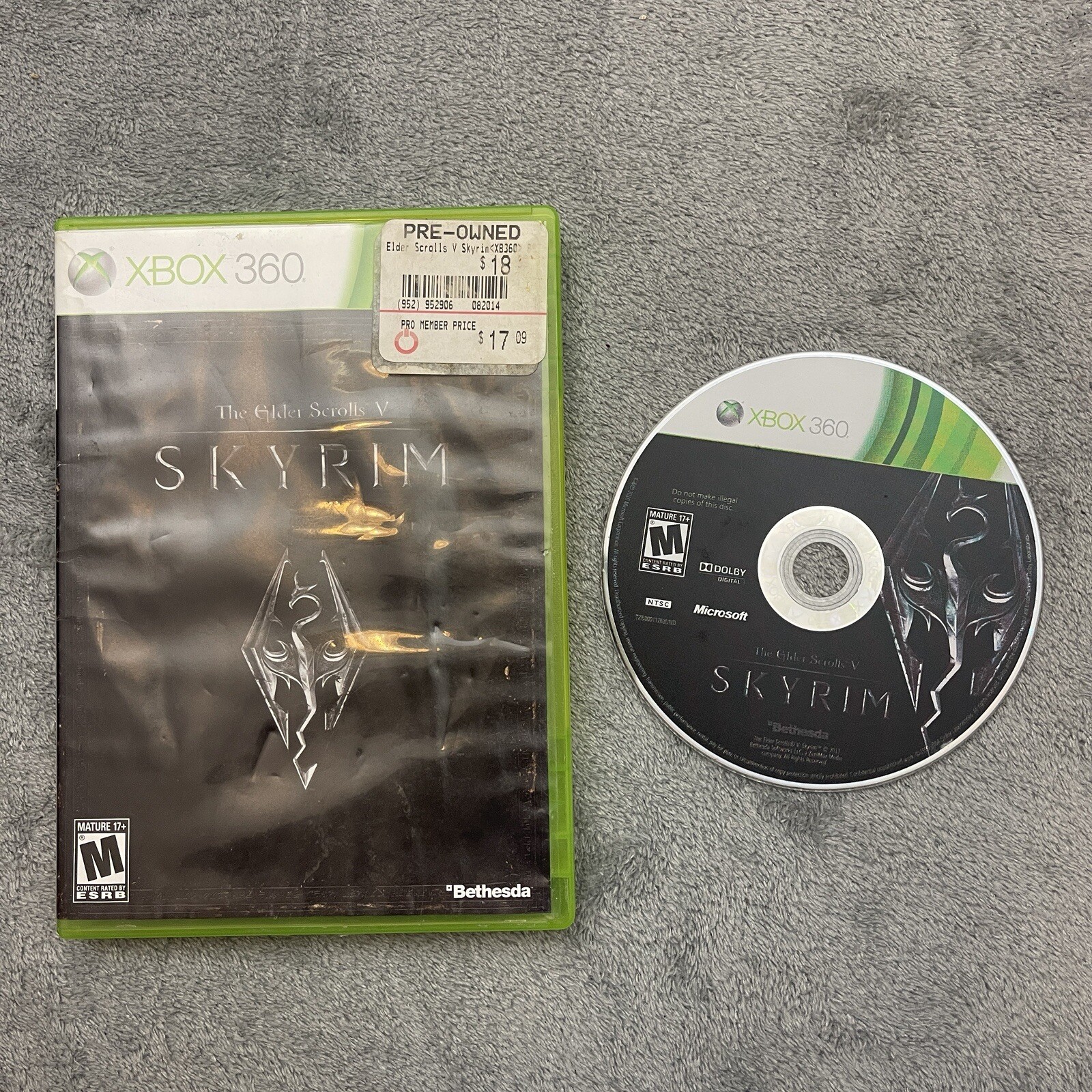 The Elder Scrolls V: Skyrim (Microsoft Xbox 360, 2011) (Case and disc ...