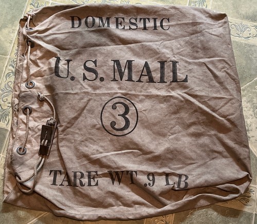 US MAIL USPS Postal Vintage Domestic #3 U.S. Canvas Mail Bag 7 Pounds ...