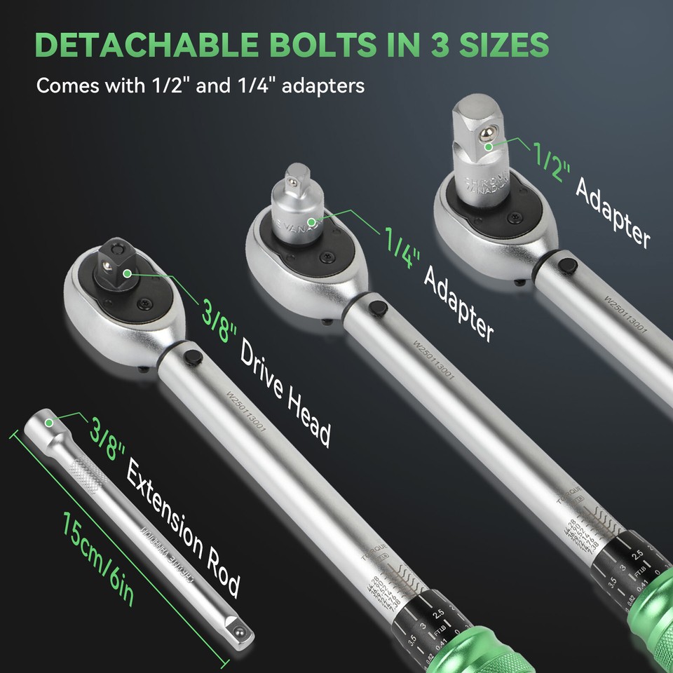 Torque Wrench Adjustable Torque Wrench 3/8" Drive 3.69-44.25 ft.lb/5 ...