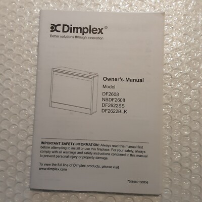 Dimplex Owners Manual Model DF2608, NBDF2608, DF2622SS & DF2622BLK | eBay