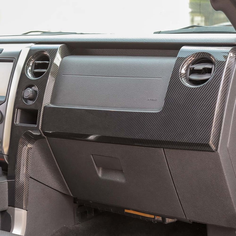 💥Carbon Fiber Center Console Dashboard Panel Cover Trim Kit for Ford ...