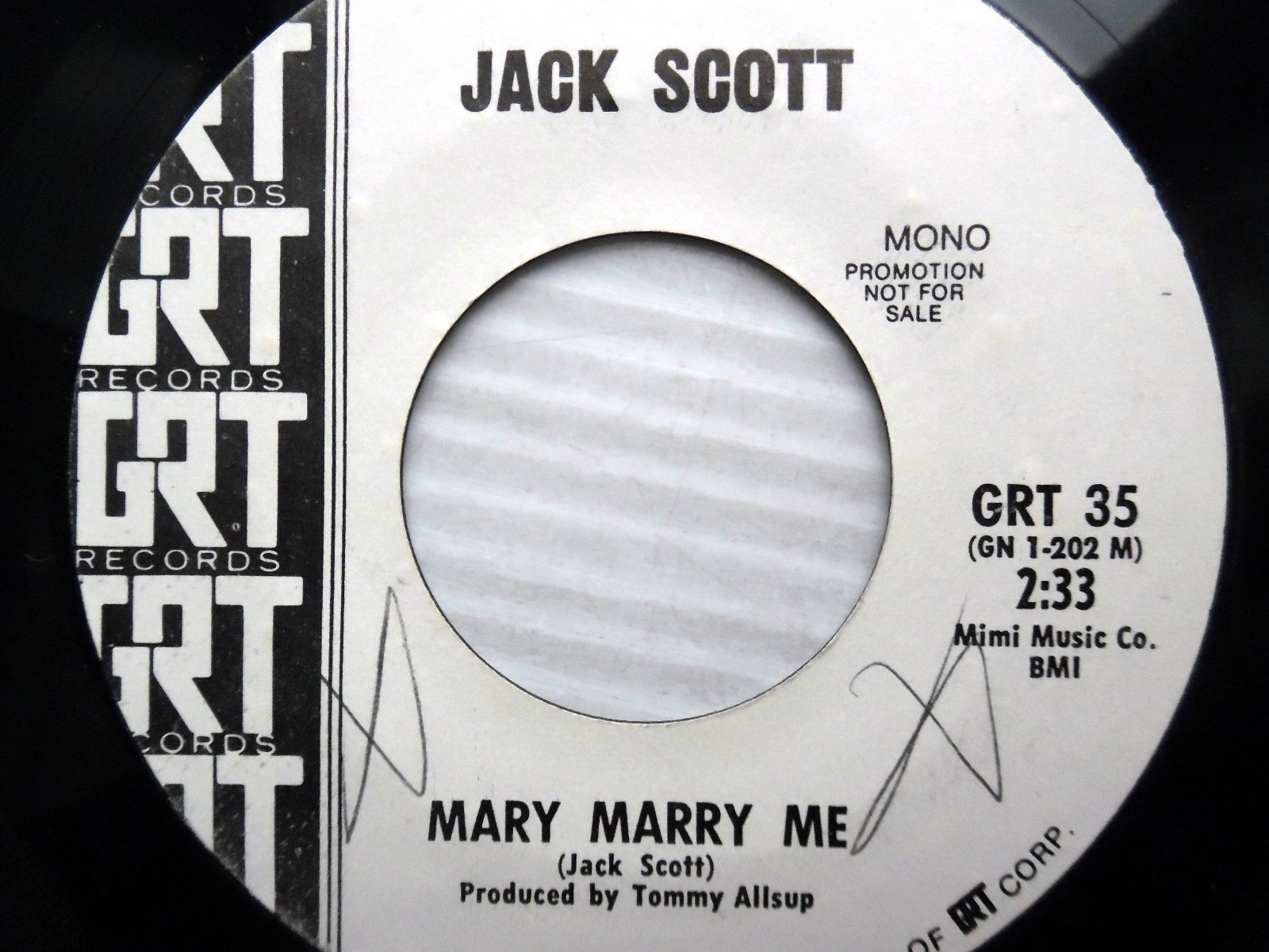 Jack Scott Billy Jack Mary Marry Me 1970 Country Bop White Label Promo ...