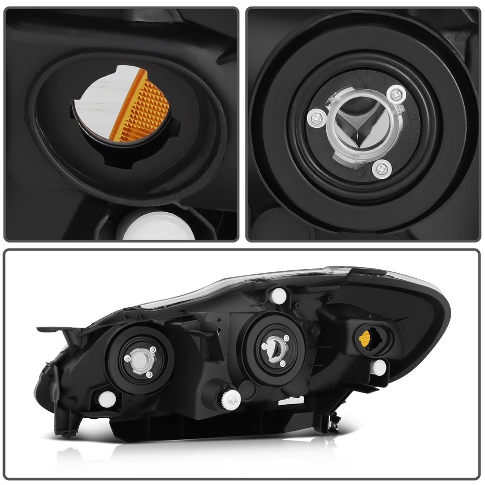 For 2003-2008 Toyota for Corolla Black Headlights Assembly Left + Right ...