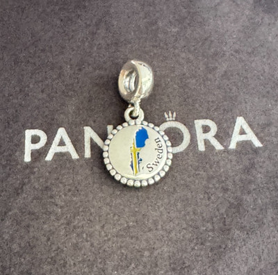 Pandora Sweden Flag Map Exclusive Charm Pendant S925 Sterling Silver ...