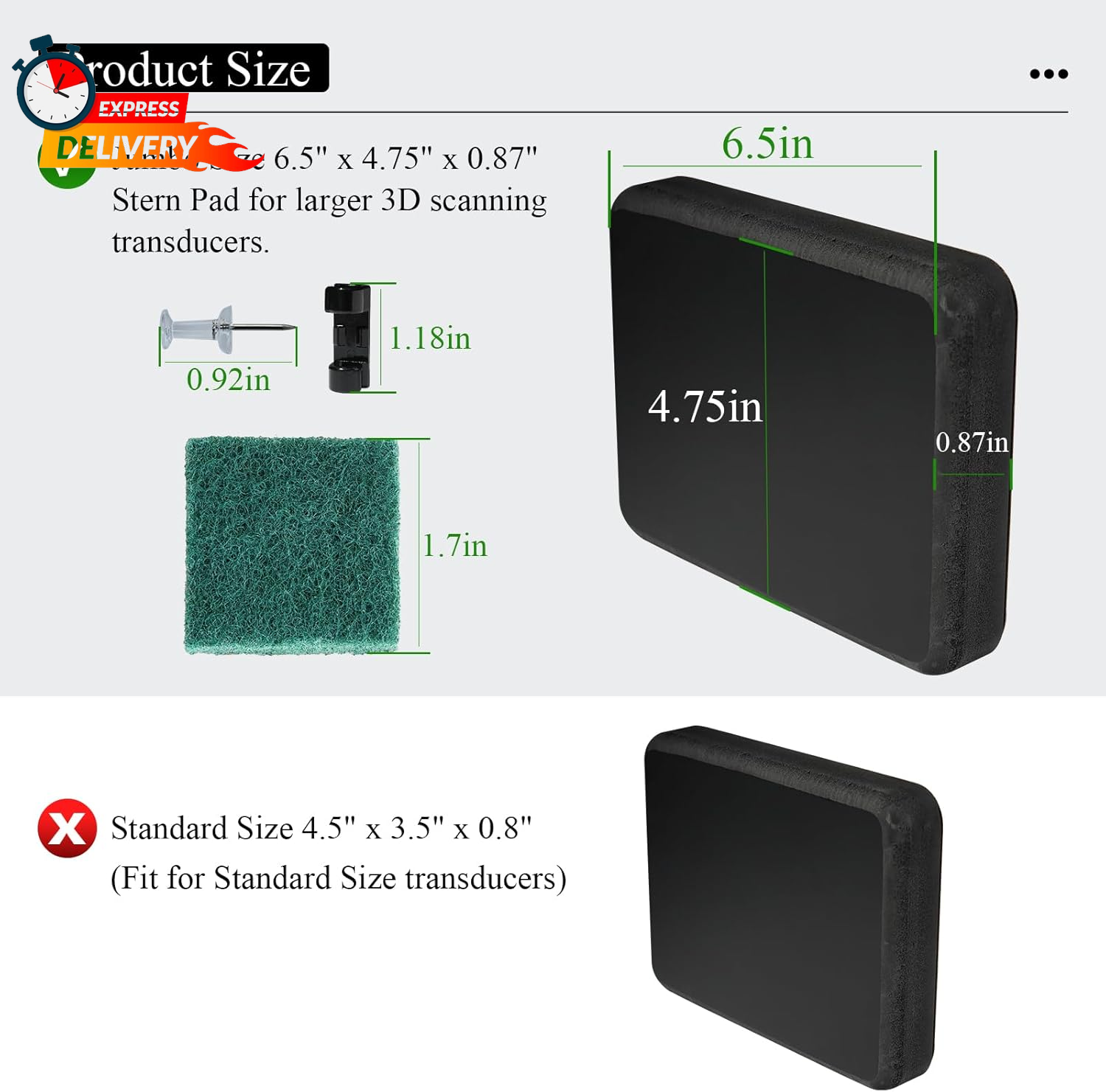 Screwless Transducer Mounting Kit - Standard Size - Black - Screwless ...