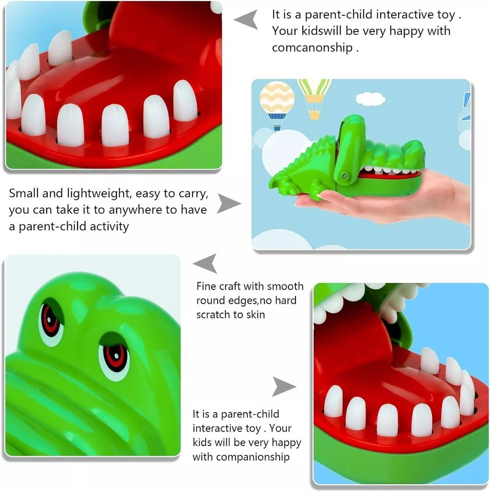 2 x Crocodile Finger Snapping Game Children's Toy Prank Party Game ...