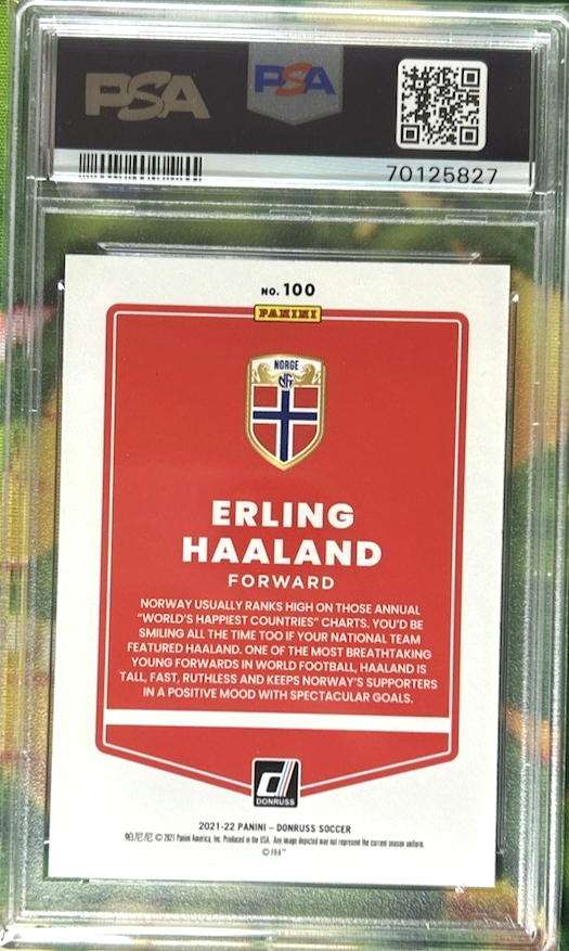 Erling Haaland 2021-22 Panini Donruss FIFA World Cup #100 Orange Laser ...