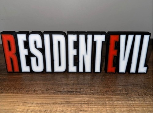 Resident Evil 3D Logo Sign Self Standing Wall Display Shelf Art Gamer ...