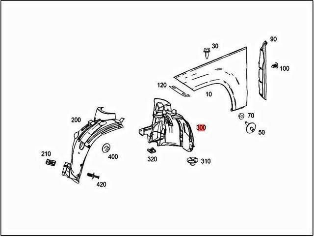 MERCEDES Mercedes-Benz OEM 10-14 Glk350-fender Liner Right 2046908630 ...