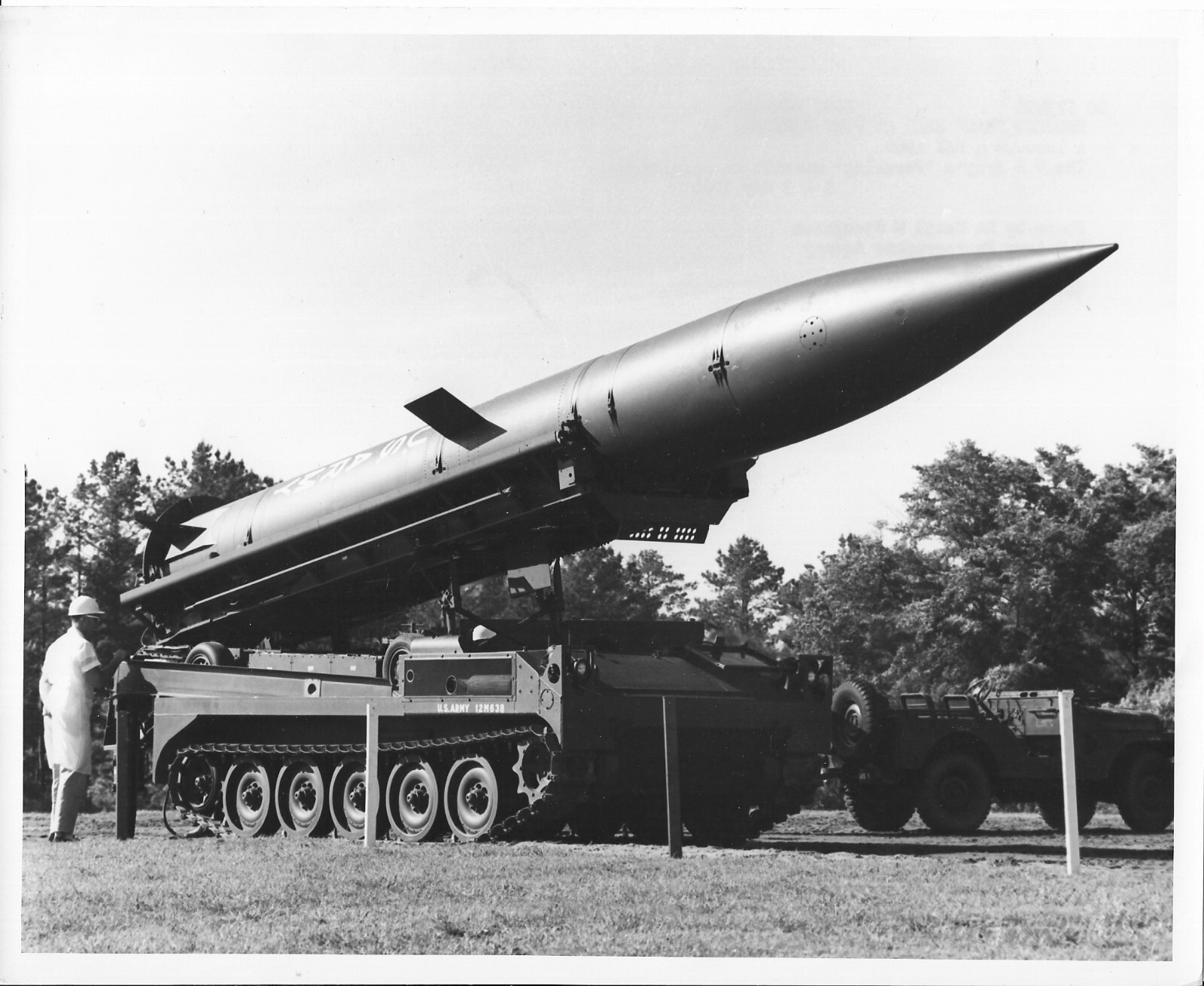 ARMY PROJECT MAN PERSHING MISSILE ON DISPLAY 1960 8" X 10" B/W ORIGL ...